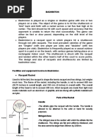 Grade 11 PE "Badminton" | PDF | Materials | Sports