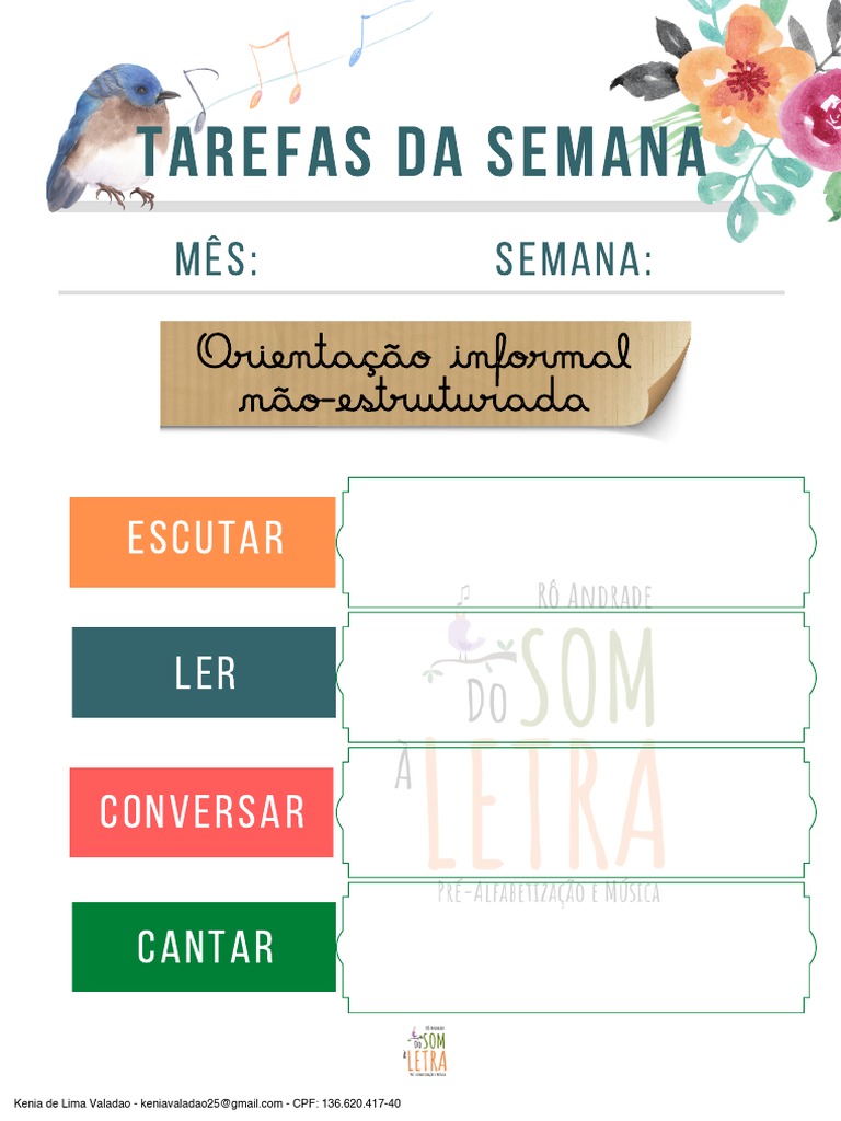 Planner de Rotina Criativa | PDF