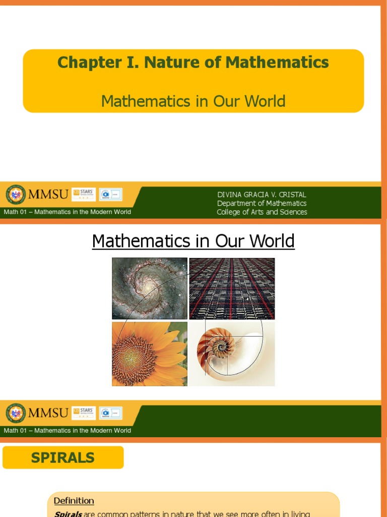 Mathematics in Our World: Spirals, Golden Ratio and Their Applications ...