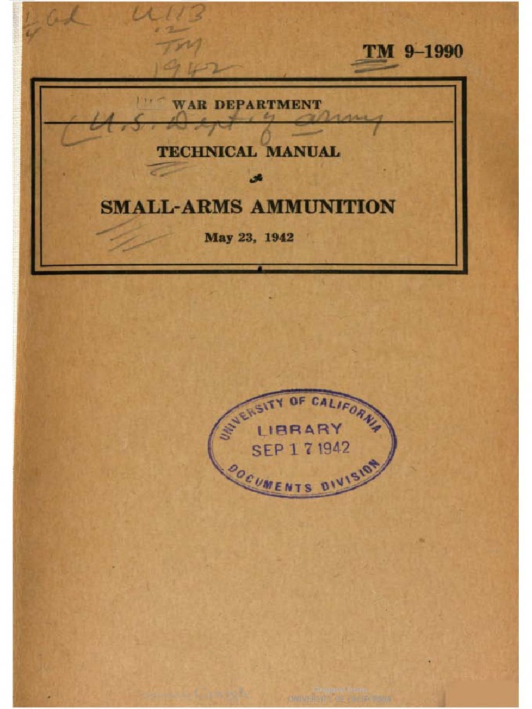 TM - 9 1990 Small Arms Ammunition | PDF | Bullet | Caliber