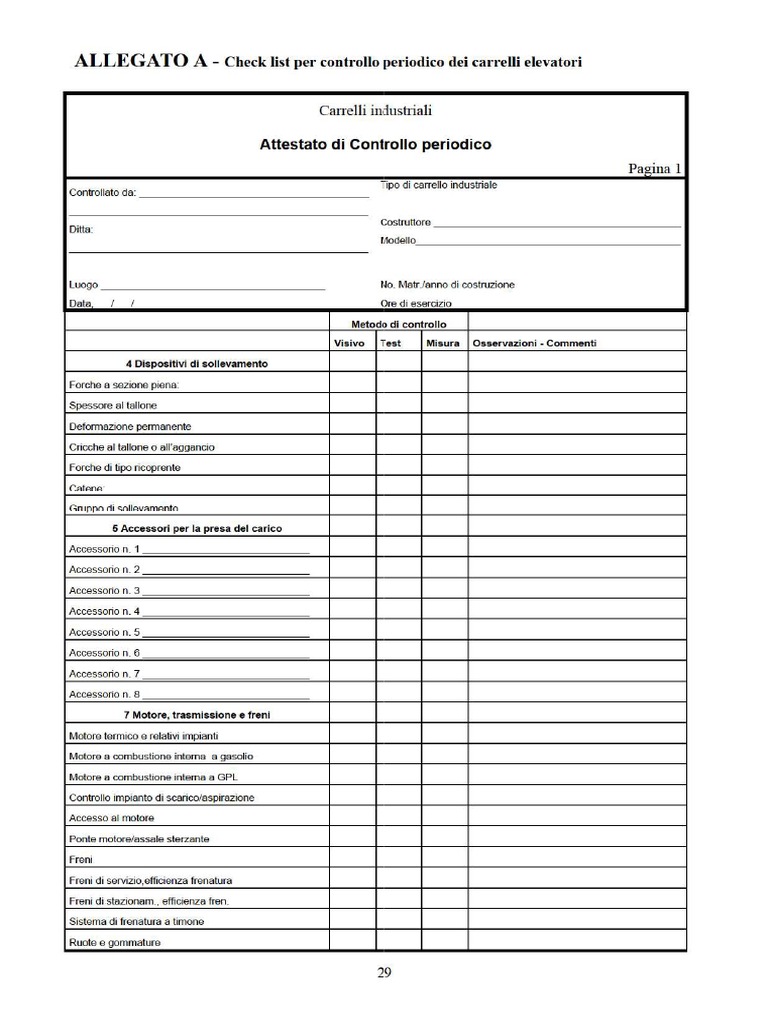 Check List Carrelli Elevatori 02 | PDF