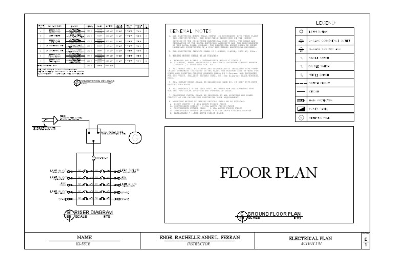 Riser Diagram Ground Floor Plan | PDF | Electrical Wiring | Electric Power