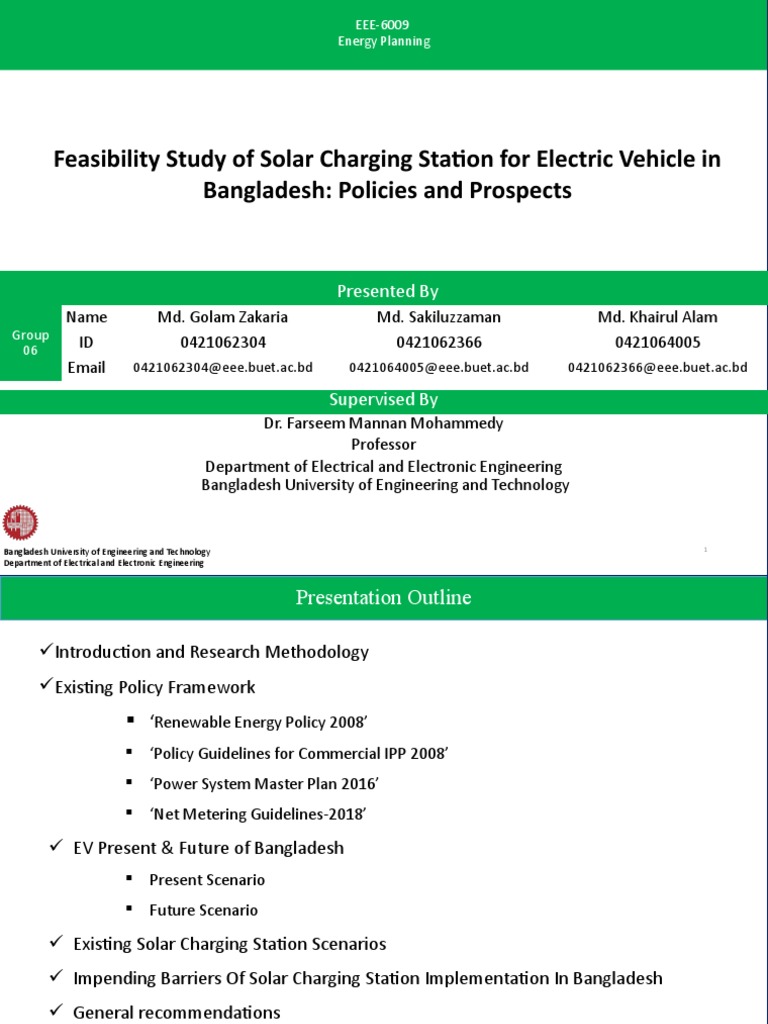 Group 6 Project Presentation PDF | PDF | Electric Vehicle | Solar Power
