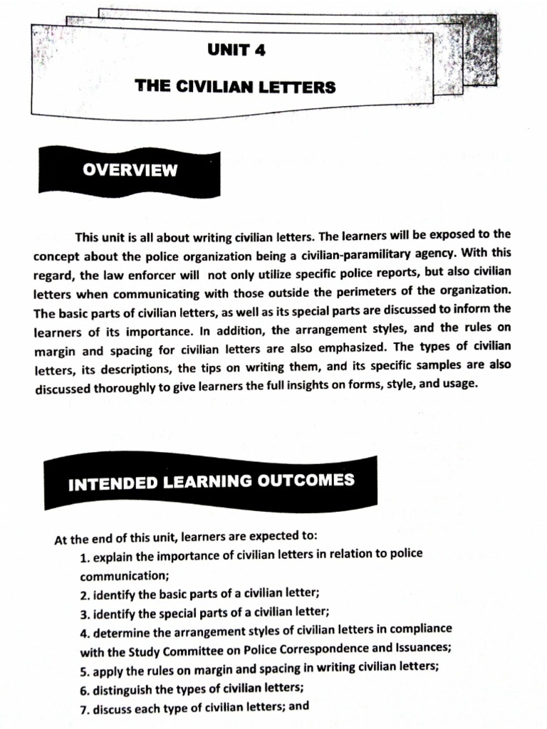 Unit 4-Civilian Letters | PDF