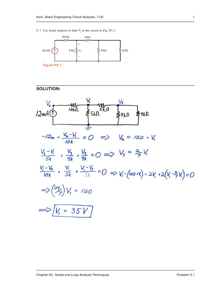 CH 3 Solution Lecture Notes 3 | PDF | Electrical Network | Network ...