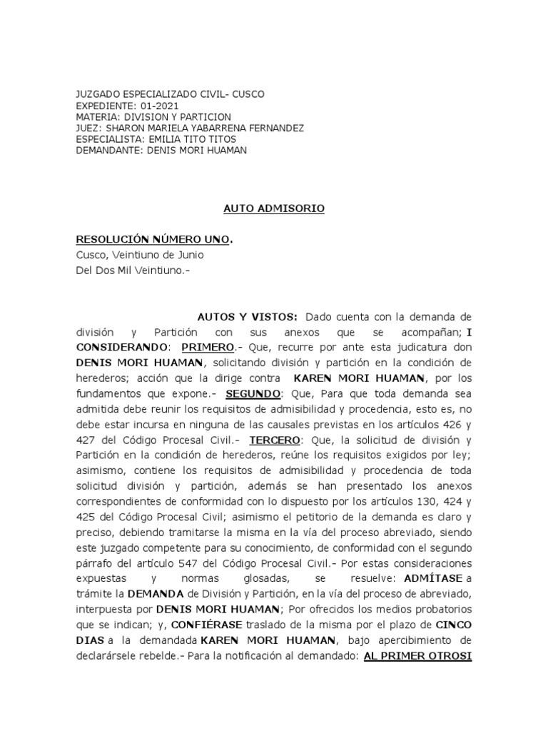 División y Partición Hereditaria | PDF