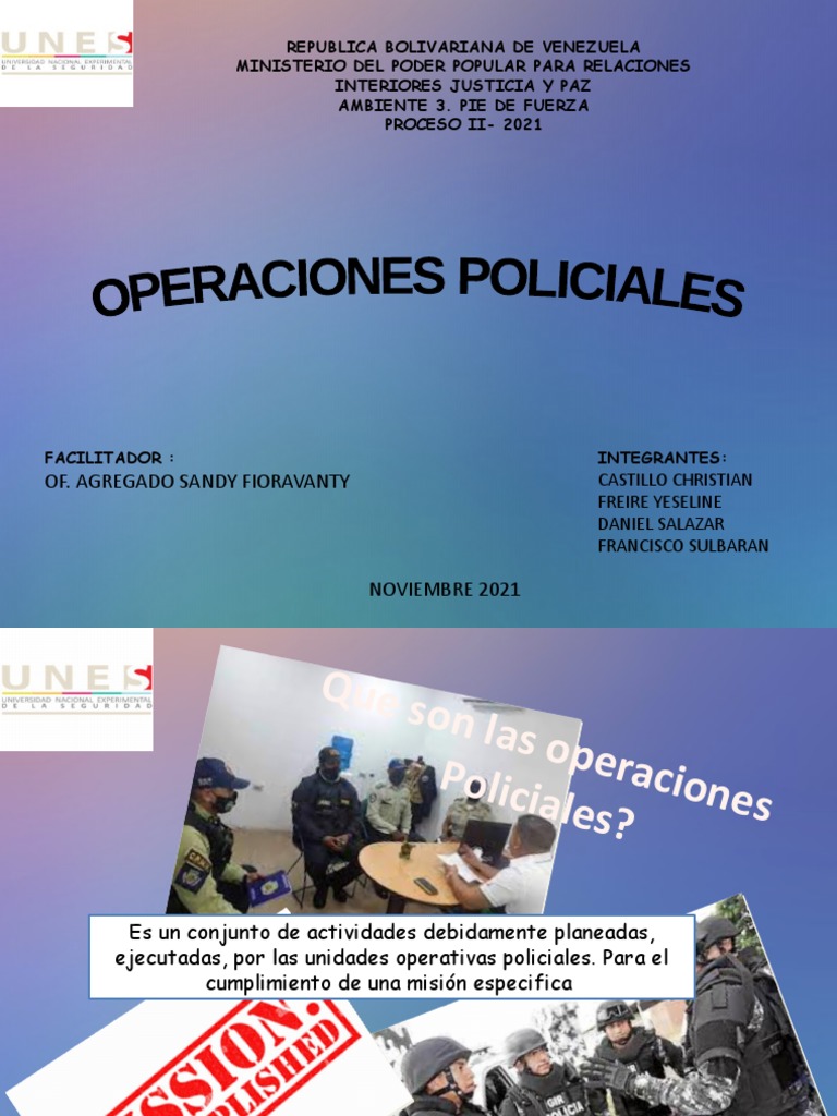 Manual de Operaciones Policiales | PDF | Planificación | Policía