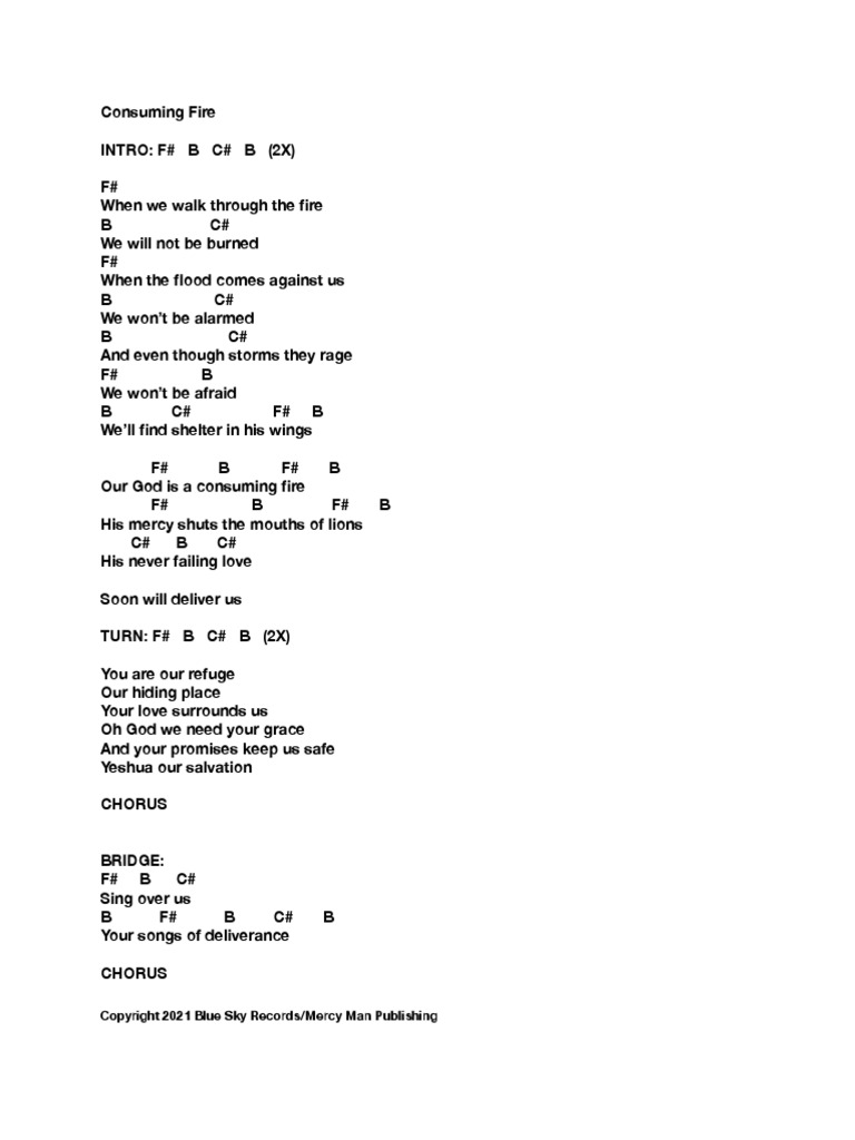 Consuming Fire CHORDS | PDF