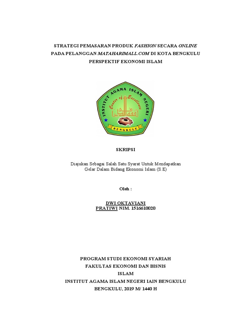 Contoh Skripsi Pemasaran | PDF