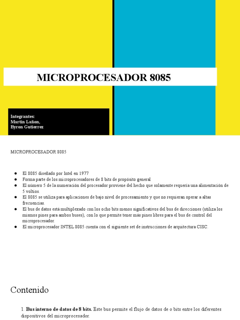 Microprocesador 8085 | PDF | Microprocesador | Poco