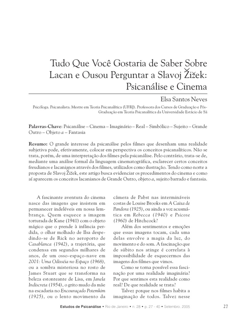 Texto Criptografado para Análise | PDF | Jacques Lacan | Câmera