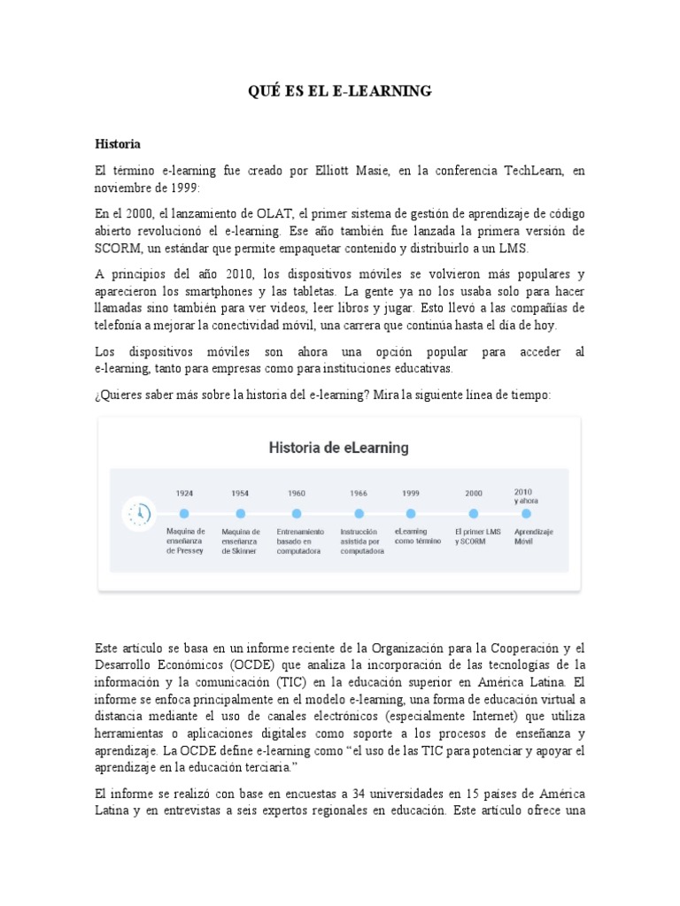 Qué Es El E-Learning | PDF | Curso abierto masivo en linea | Comunicación