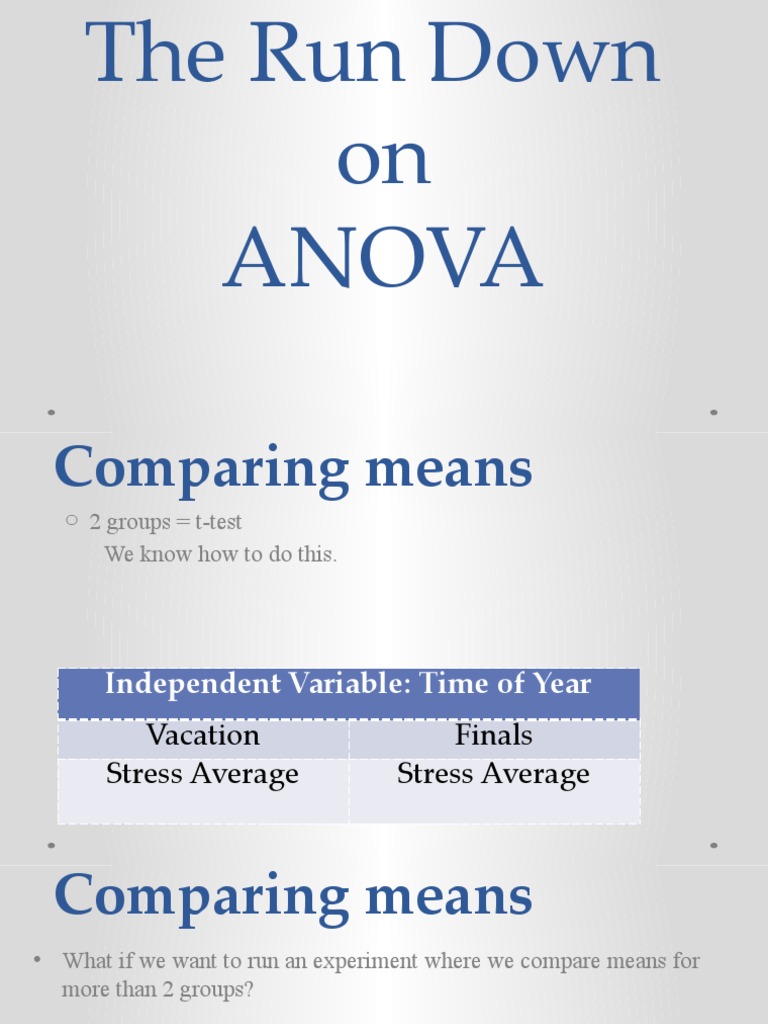 Calculating One-Way ANOVA-s | PDF | Analysis Of Variance | Research Methods