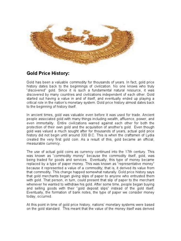 Gold Price History and Trends Explained | PDF | Gold As An Investment ...
