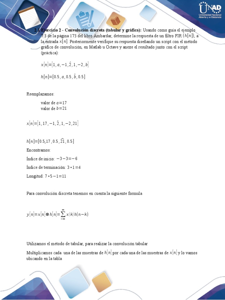 Convolución Discreta en Matlab: FIR | PDF | Algoritmos | Matemáticas Aplicadas