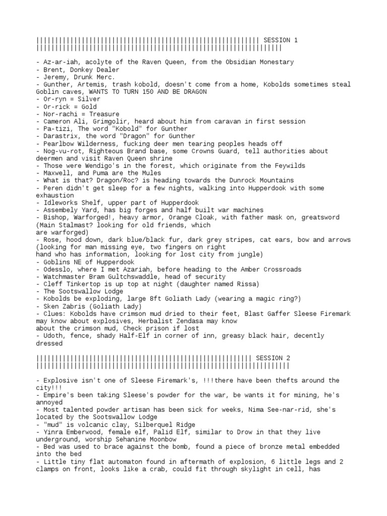 Tarjah's Game Notes | PDF