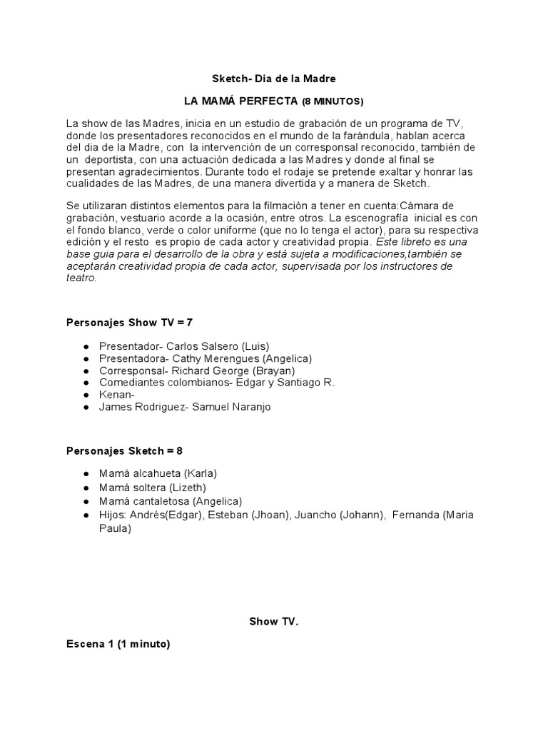 Obra de Teatro Dia de Las Madres | PDF