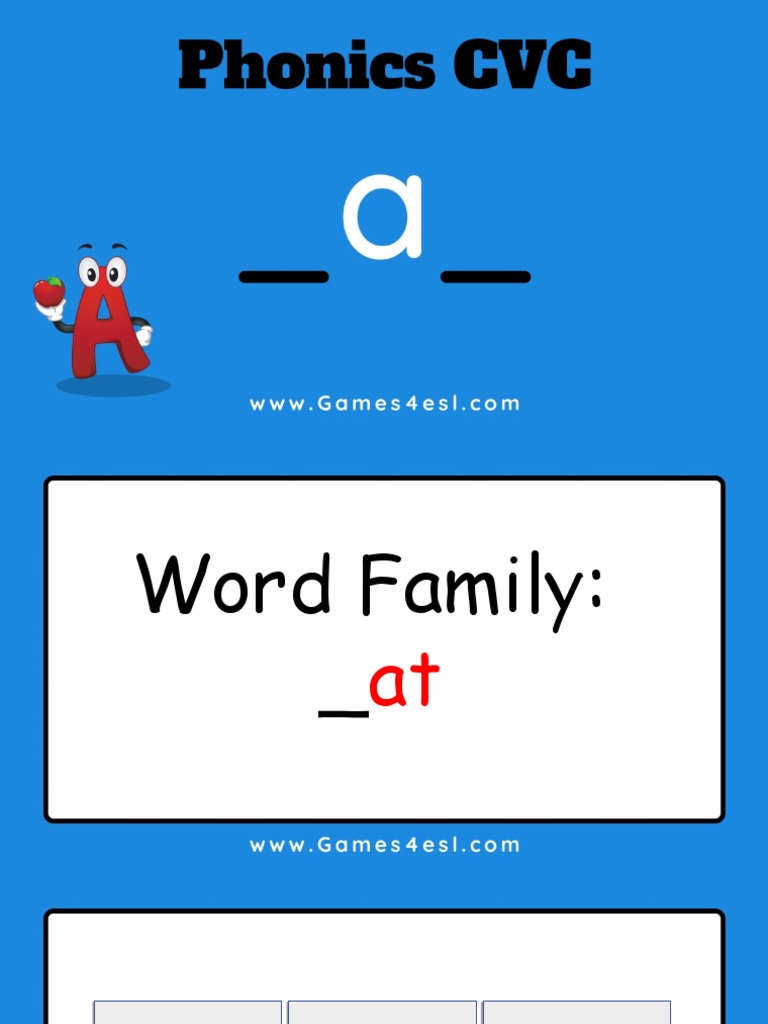 Phonics CVC Letter A Word Family at | PDF