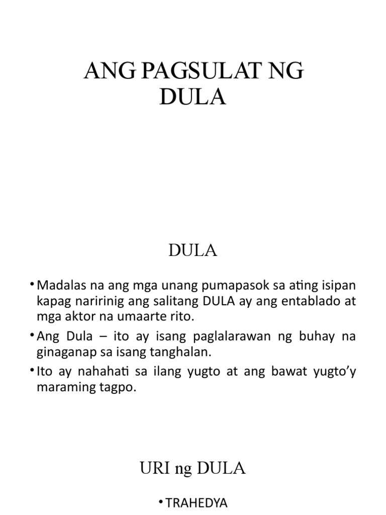 Pamamaraan Sa Pagsulat NG Dula | PDF