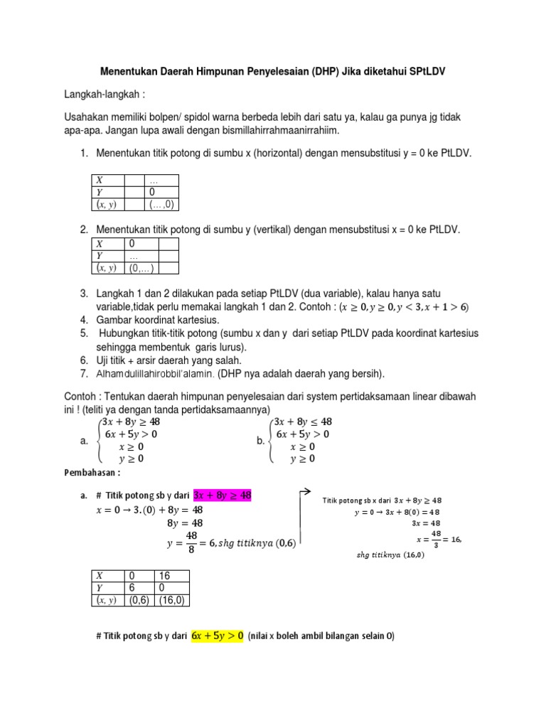Program Linear (Menentukan DHP) | PDF