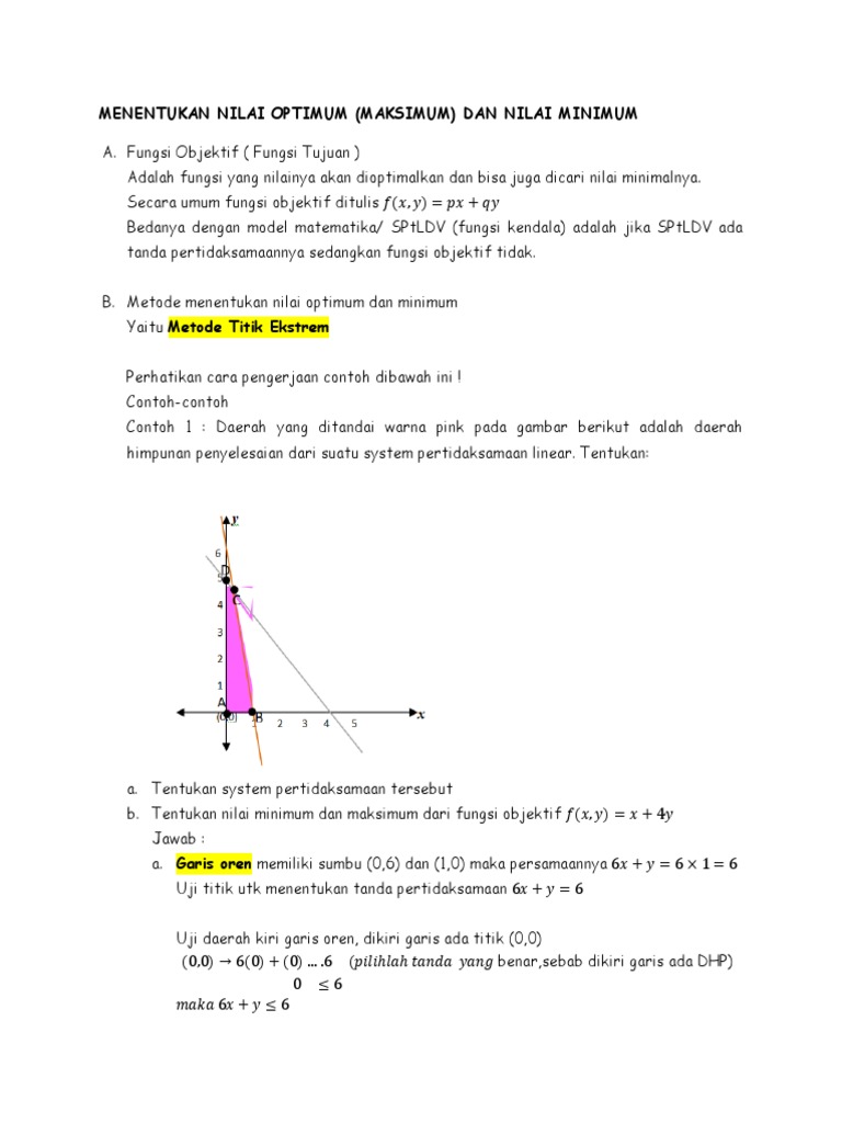 Menentukan Nilai Optimum | PDF
