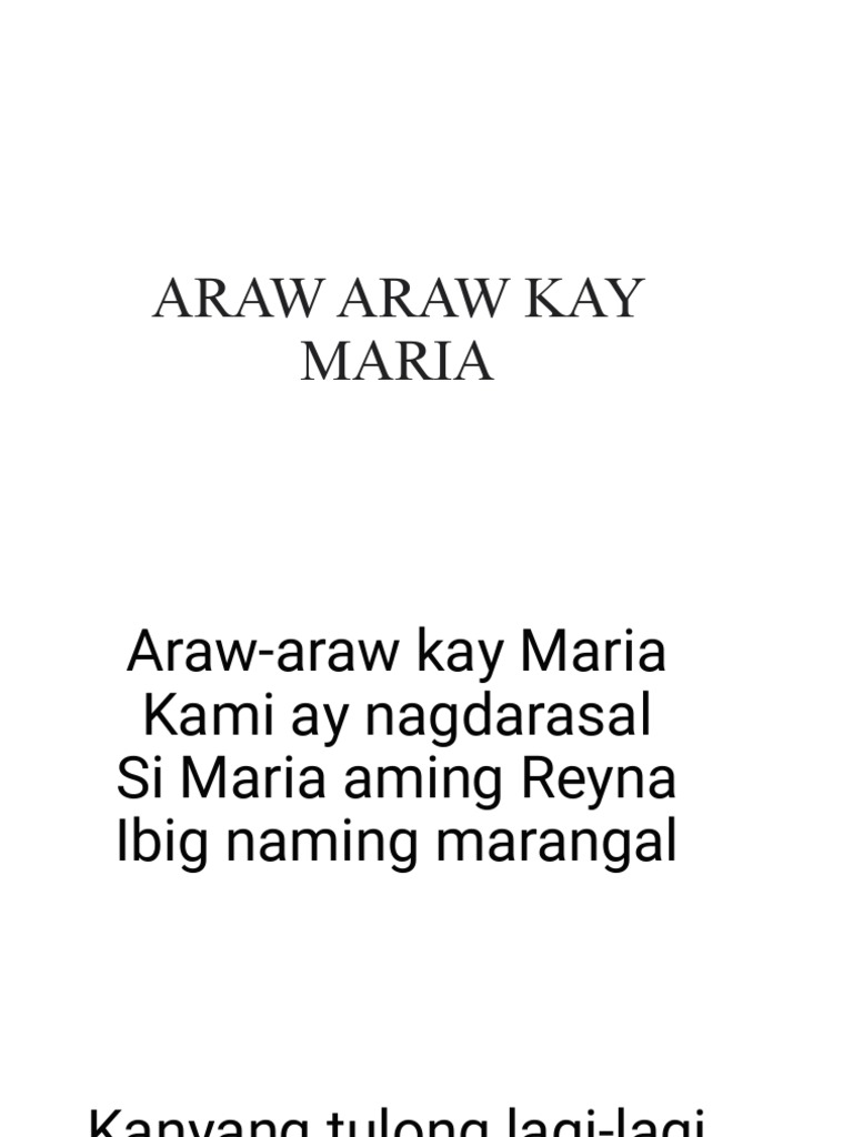 Araw Araw Kay Maria | PDF