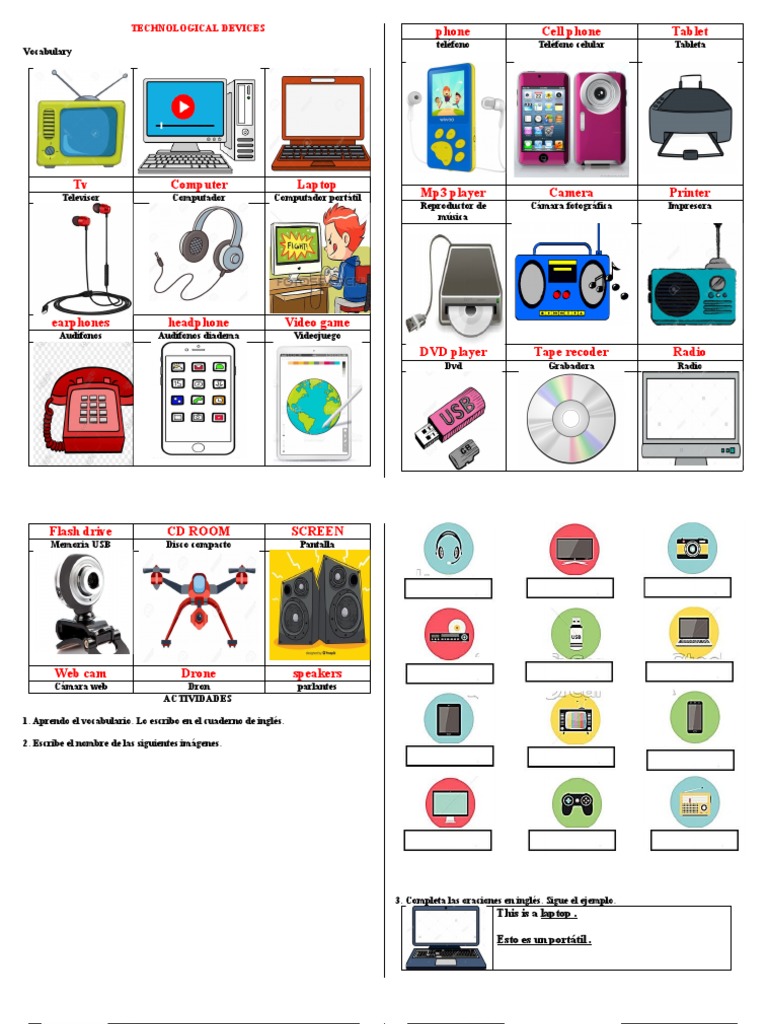 Vocabulario de Dispositivos Tecnológicos | PDF | Tableta | Edad de ...