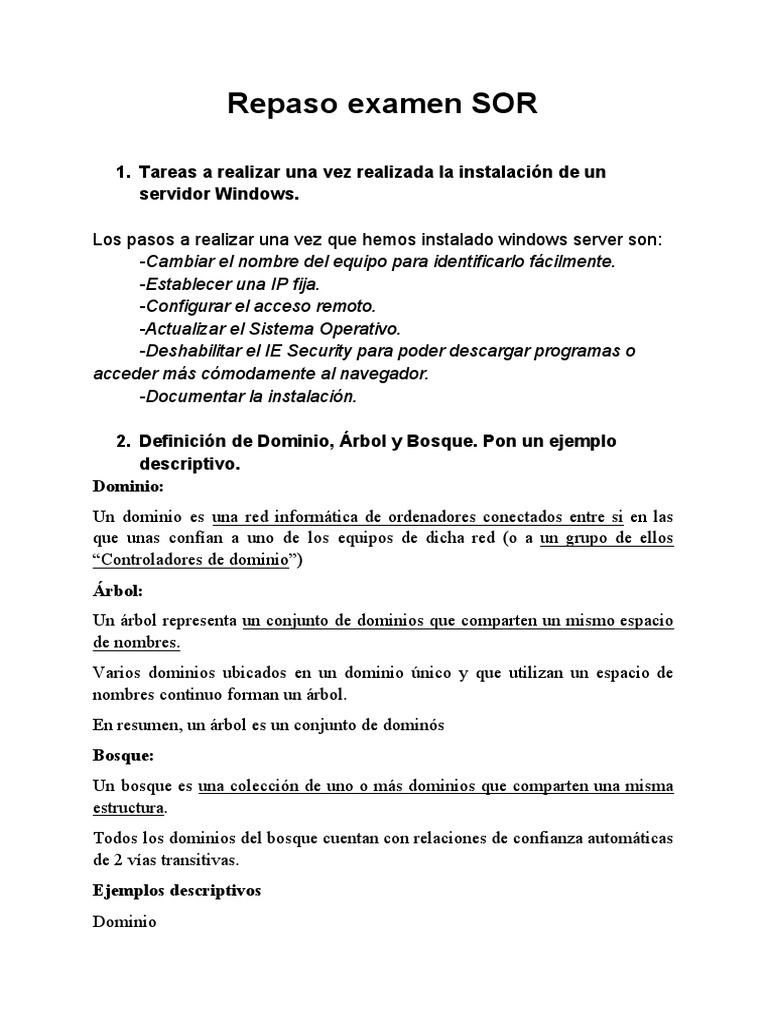 Repaso Examen SOR | PDF | Usuario (informática) | Ingeniería de software
