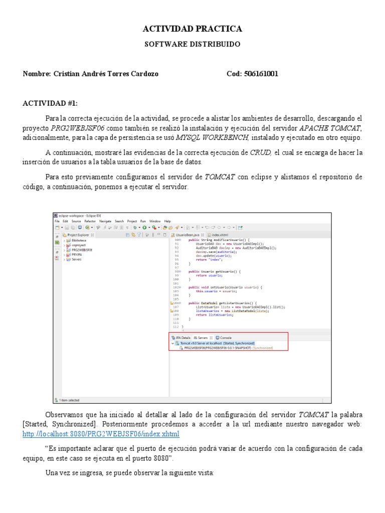 Actividad Software Distribuido | PDF | Bases de datos | Mi sql