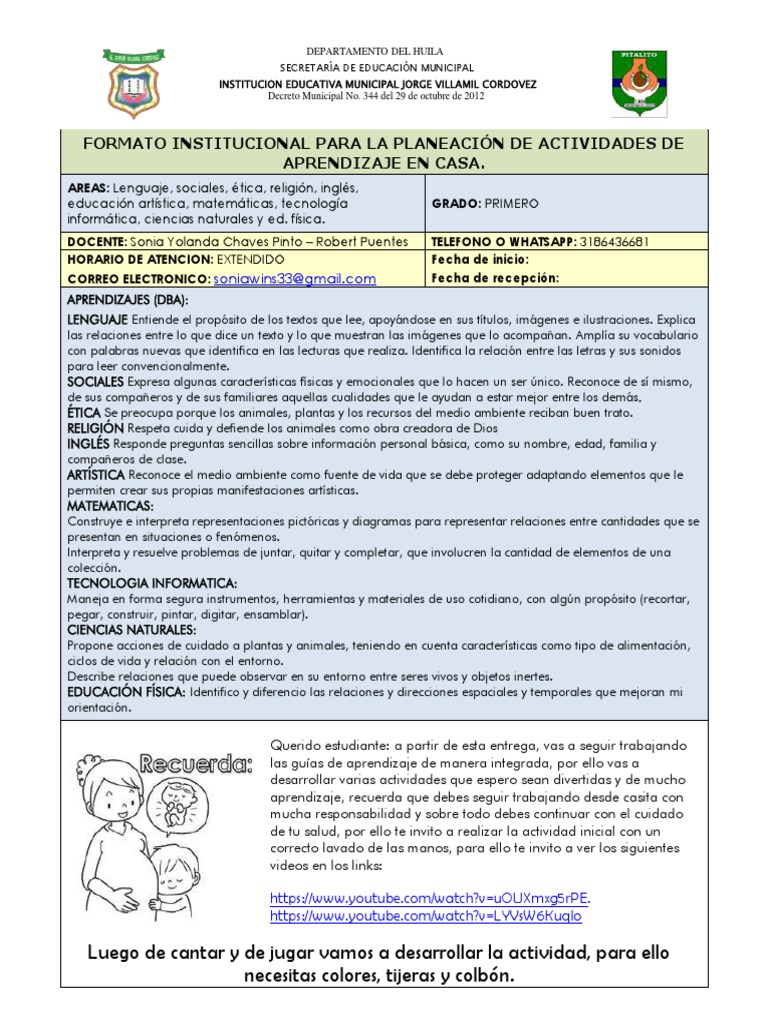 Secuencia Didáctica Grado Primero Pdf Aprendizaje Cognición