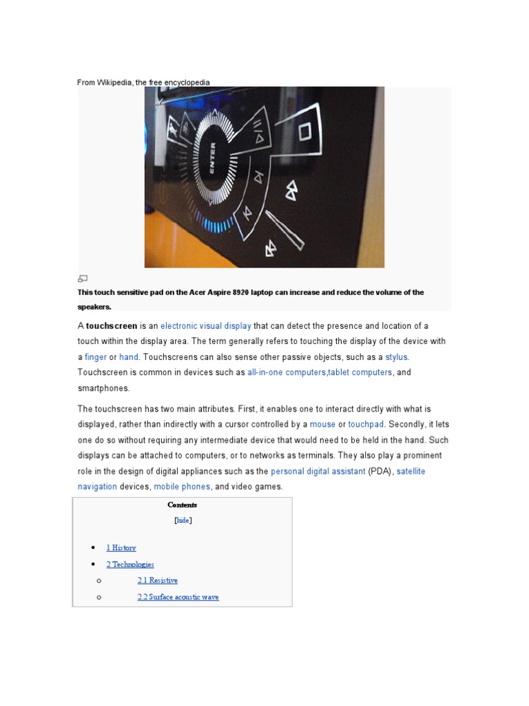 From Wikipedia, The Free Encyclopedia: Electronic Visual Display | PDF ...