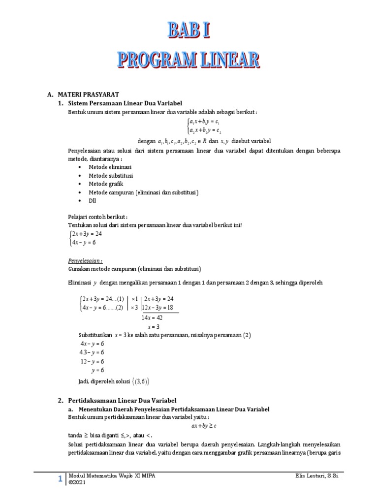 Program Linier | PDF