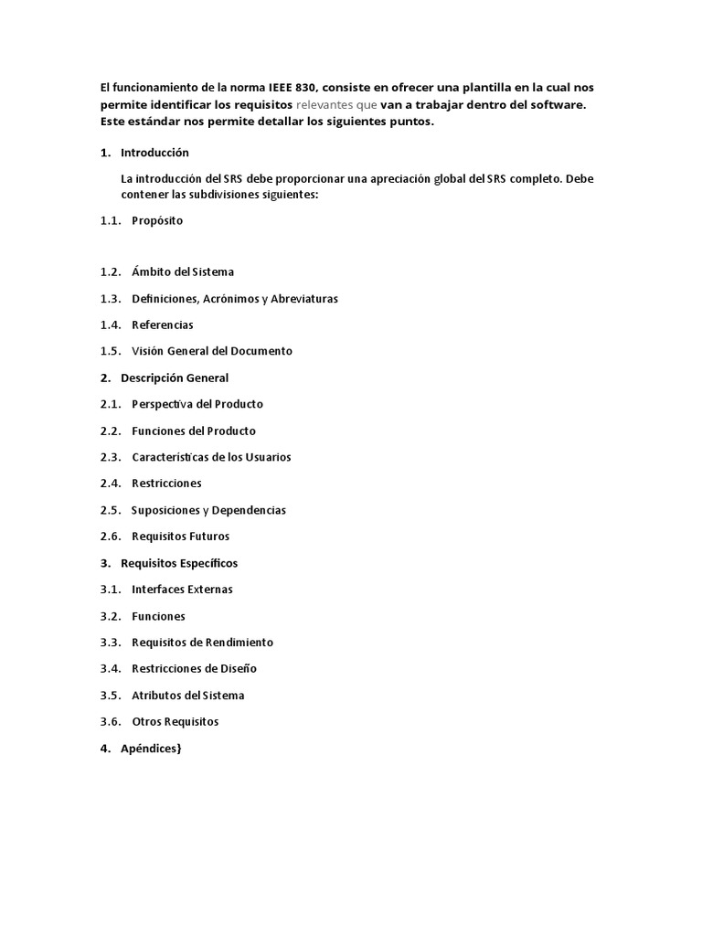 El Funcionamiento de La Norma IEEE 830 | PDF | Software | Hardware de ...