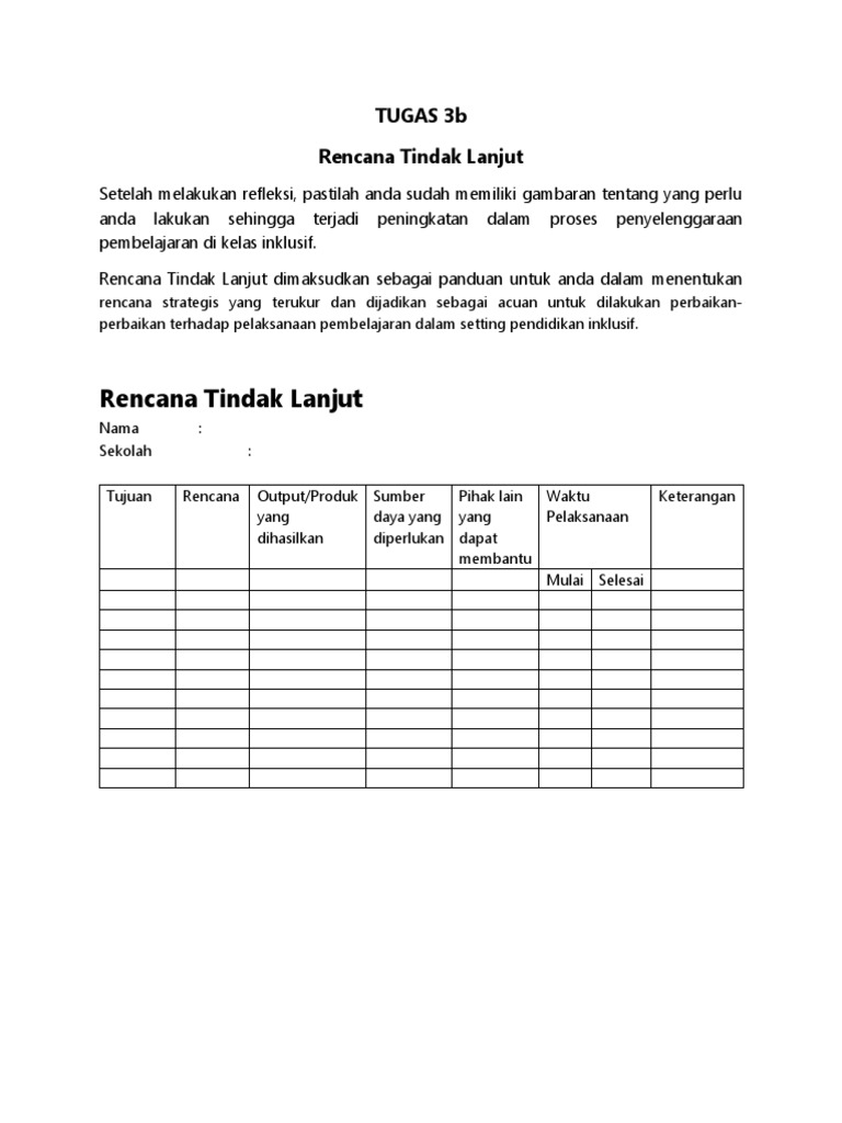 Lembar Kerja Tugas 3b. RTL | PDF | Karier & Perkembangan