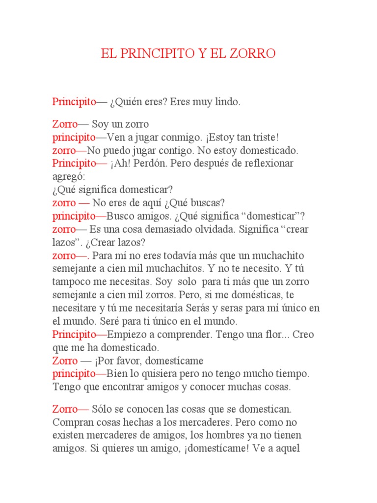 El Principito y El Zorro | PDF