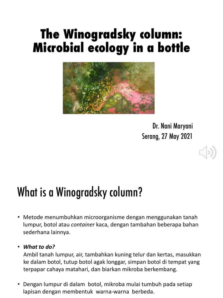 Microbial Communities in a Bottle: An Introduction to Winogradsky ...