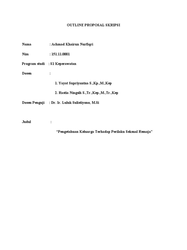 Outline Proposal Skripsi | PDF
