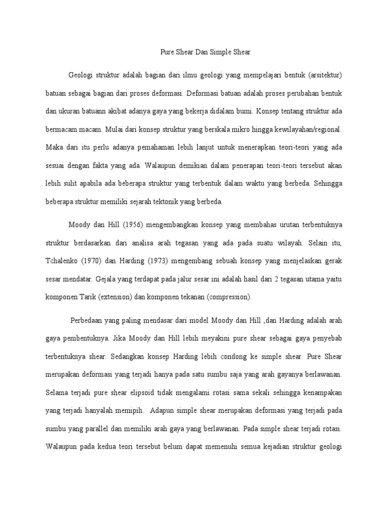 Pure Shear Dan Simple Shear | PDF