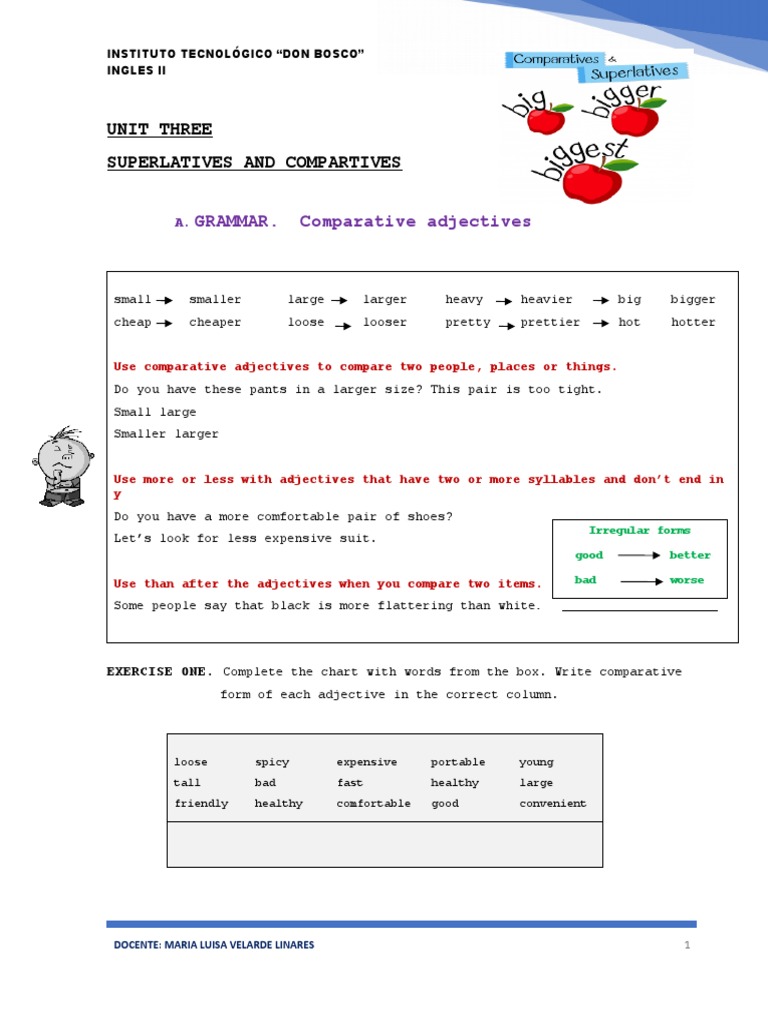 Unit Three. Superlatives and Comparatives | PDF | Reference | Grammar