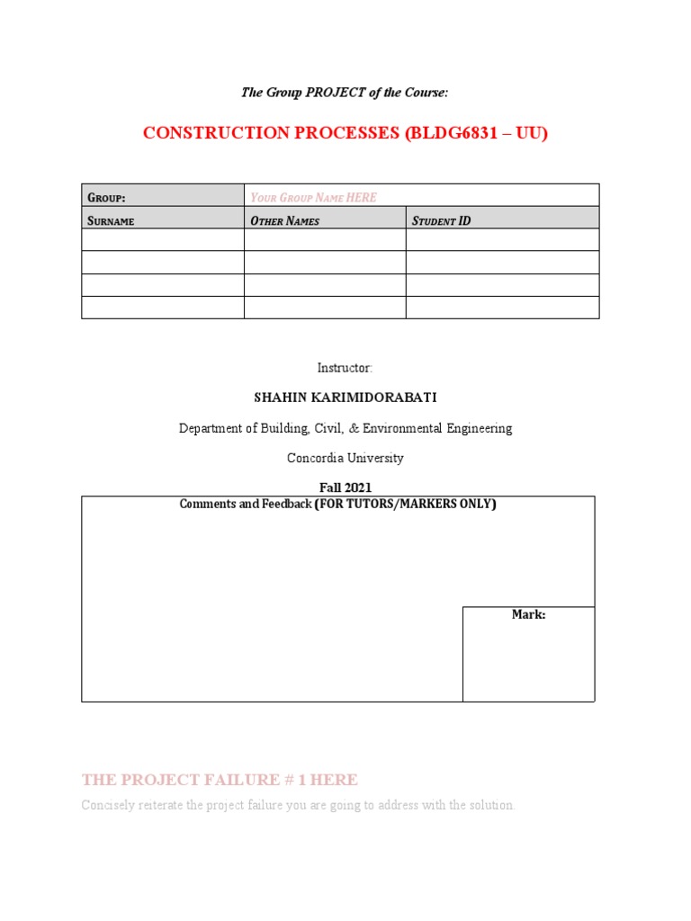 BLDG6831 Project Report Submission Template | PDF | Cognition