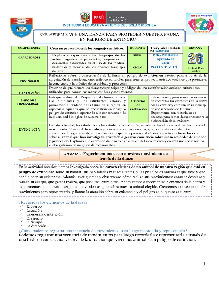 Carrión Alvarez Daniel F.Exp-VIII (Act-2) 3°, 4° y 5° (Estudiante) | PDF | Bailes | Fauna