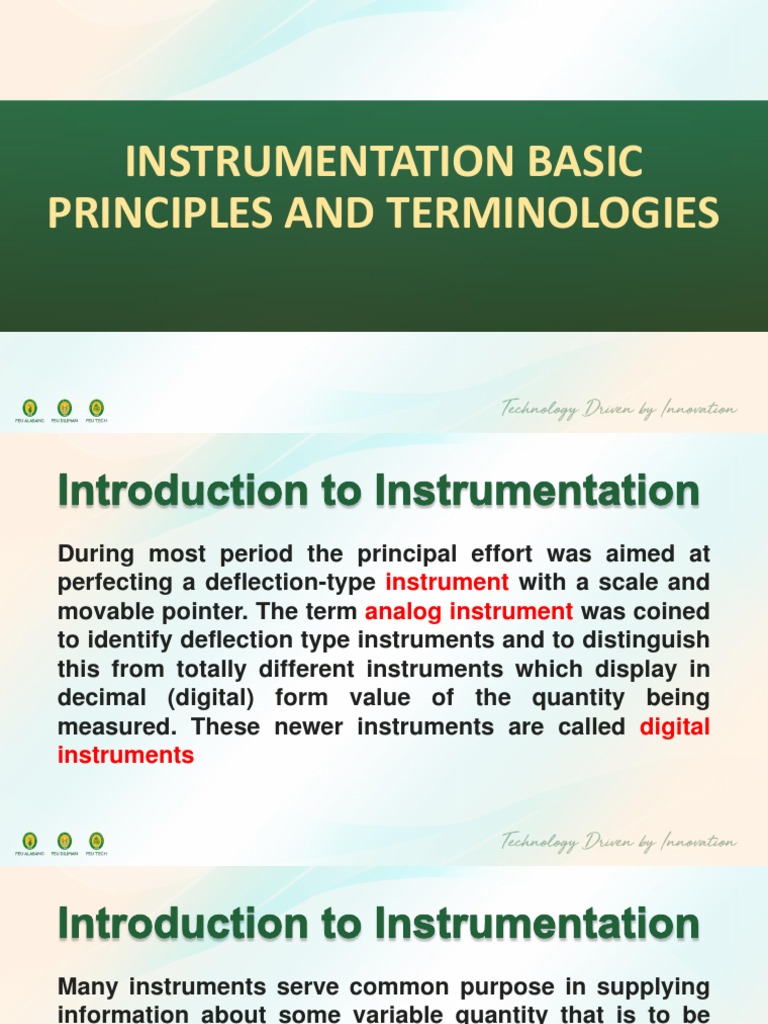 SUBTOPIC 1 - Definition and Principle of Instrumentation | PDF | Analog ...