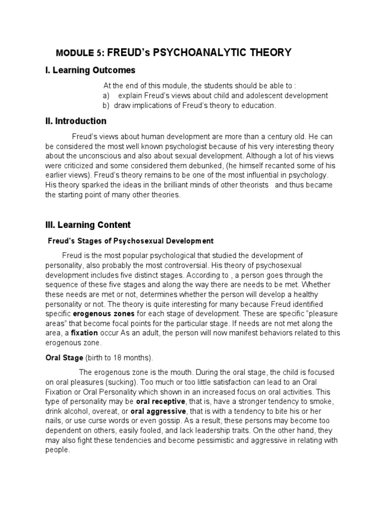 Freud's Psychoanalytic Theory Explained | PDF | Id | Unconscious Mind