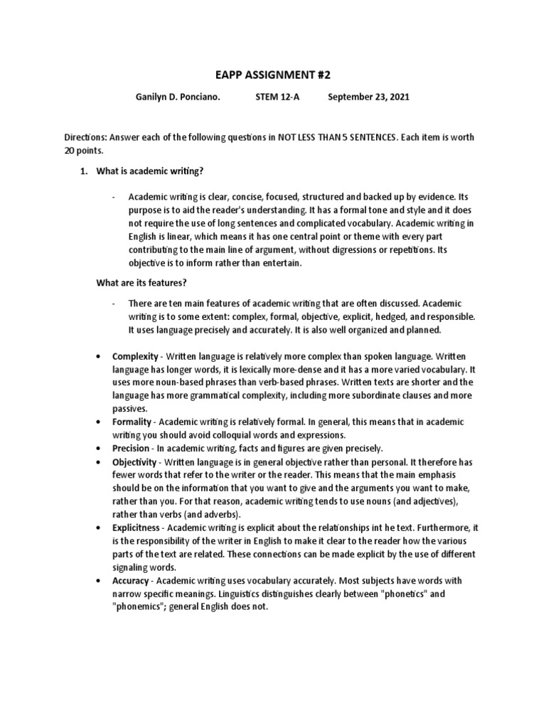 Eapp Assignment 2 | PDF | English Language | Vocabulary