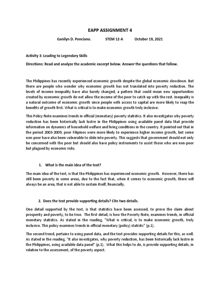 Eapp Assignment 4 | PDF | Poverty & Homelessness | Poverty