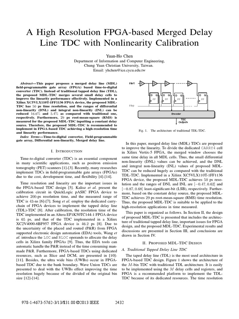 A High Resolution Fpga Based Pdf Field Programmable Gate Array Electronics 