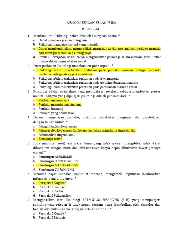 Psikologi: Stimulus dan Respons Manusia | PDF