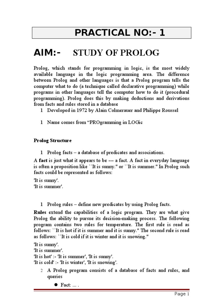 Prolog File | Download Free PDF | Areas Of Computer Science | Computer Programming