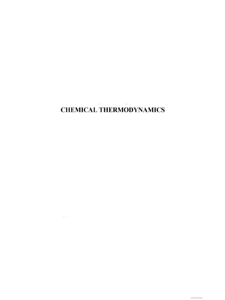 Chemical Thermodynamics Module | PDF
