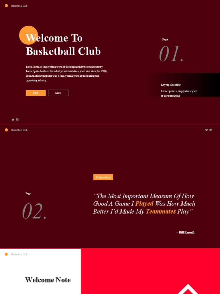 Basketball Club Google Slides Template | PDF | Sports | Text